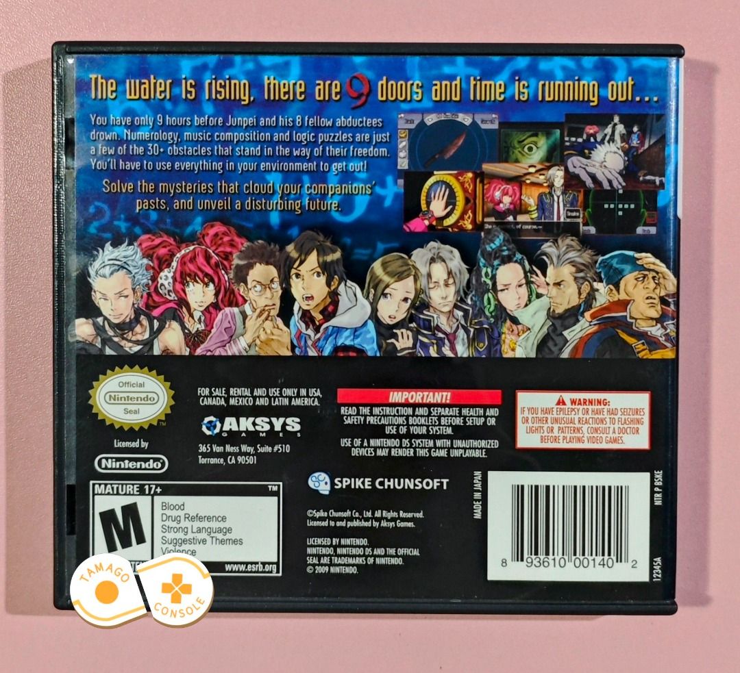 999: 9 Hours, 9 Persons, 9 Doors - [DS Game] [NTSC / ENGLISH Language ...