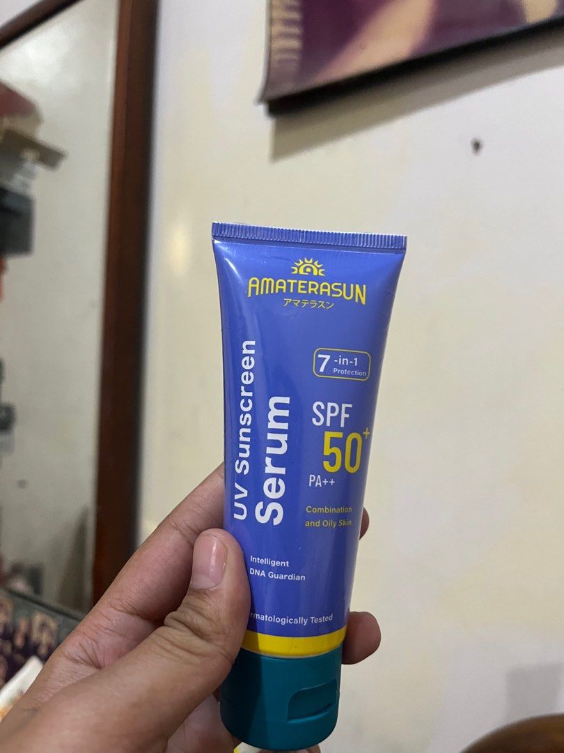 Amterasun UV Sunscreen Serum SPF 50++, Kesehatan & Kecantikan, Kulit ...