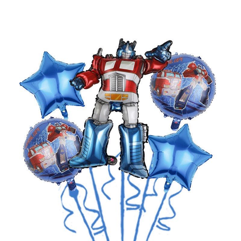[Avail] Transformers Theme Foil Balloons Set - Bumblebee, Optimus Prime ...