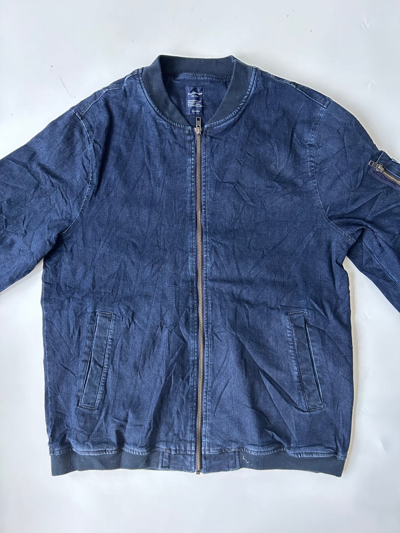 BACK NUMBER Denim Bomber Jacket, Men's Fashion, Coats, Jackets and ...