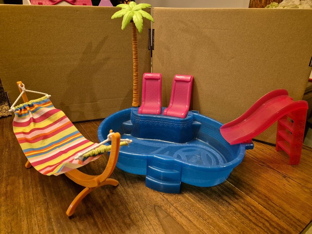 Barbie Glam Pool and Slide playset, Hobbies & Toys, Toys & Games on ...