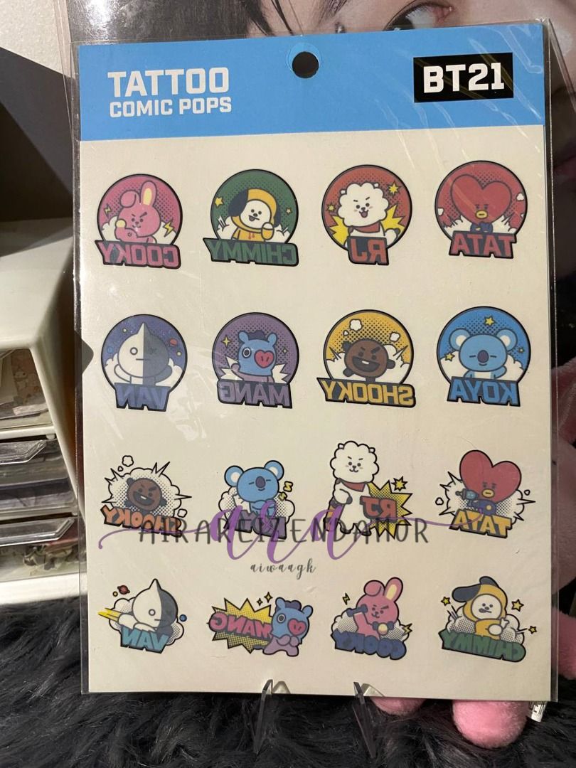BT21 Temporary Tattoo, Hobbies & Toys, Memorabilia & Collectibles, K ...