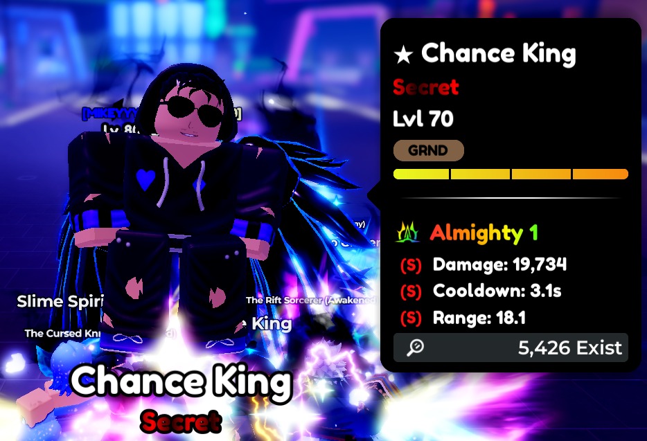 Chance King Hakari Almighty Anime Defenders, Video Gaming, Gaming ...
