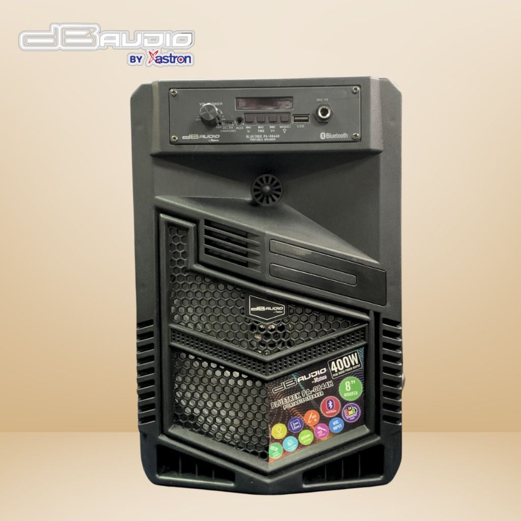 DBaudio By Astron Bluetrek PA-0844H 8"inch Woofer Wireless Rechargeable ...