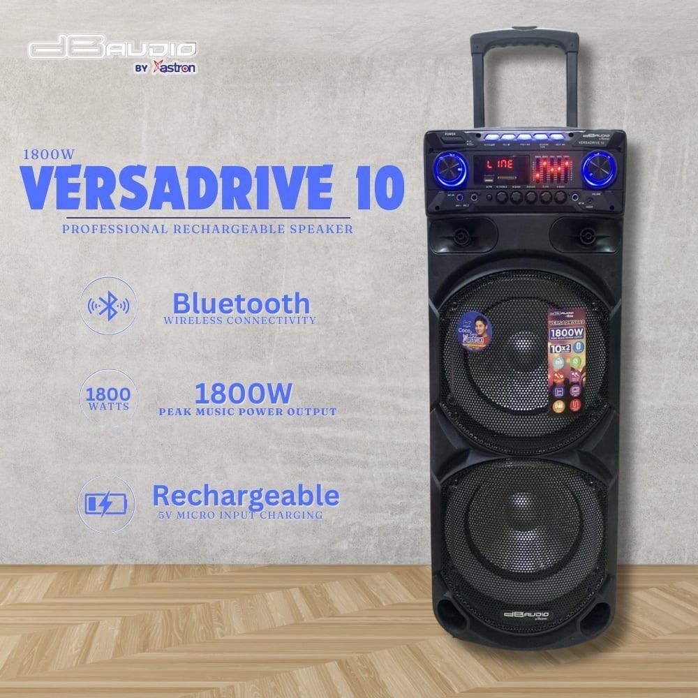 DBaudio By Astron VERSADRIVE 10 1800W Wireless Bluetooth Rechargeable ...
