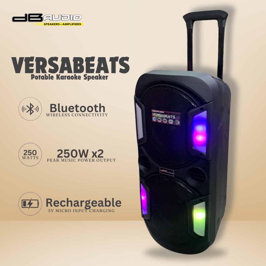 DBaudio VersaBeats 8"inch Speaker x2 Bluetooth / FM Radio/ USB/ TF Card ...