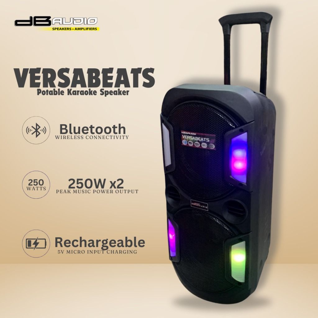 DBaudio VersaBeats 8"inch Speaker x2 Bluetooth / FM Radio/ USB/ TF Card ...
