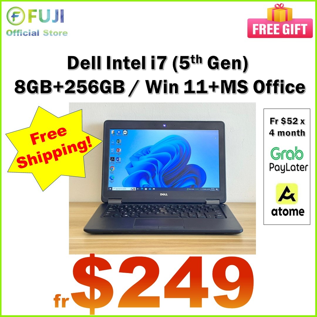 Dell Intel i7 SSD Laptop - 8GB RAM + 256GB SSD - 5th Gen Processor ...