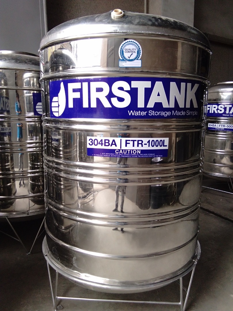 Firstank 1000L Stainless Steel Water Storage Tank, Commercial ...