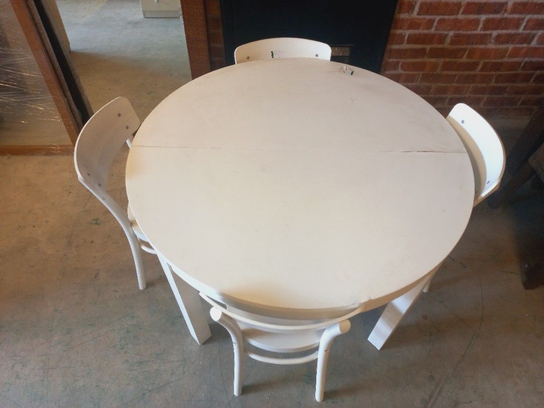 IKEA INGATORP EXTENDABLE TABLE WHITE, Furniture & Home Living ...