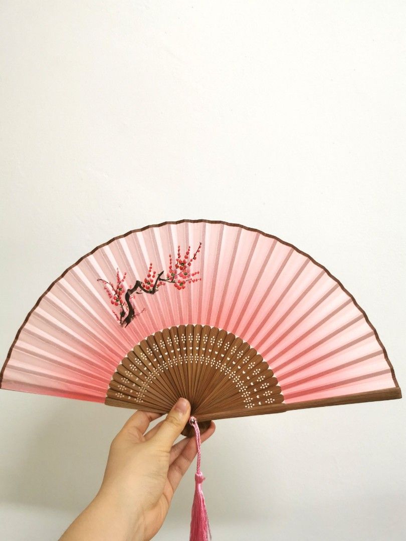 Japanese/Chinese pink fan 扇子, Women's Fashion, Watches & Accessories ...