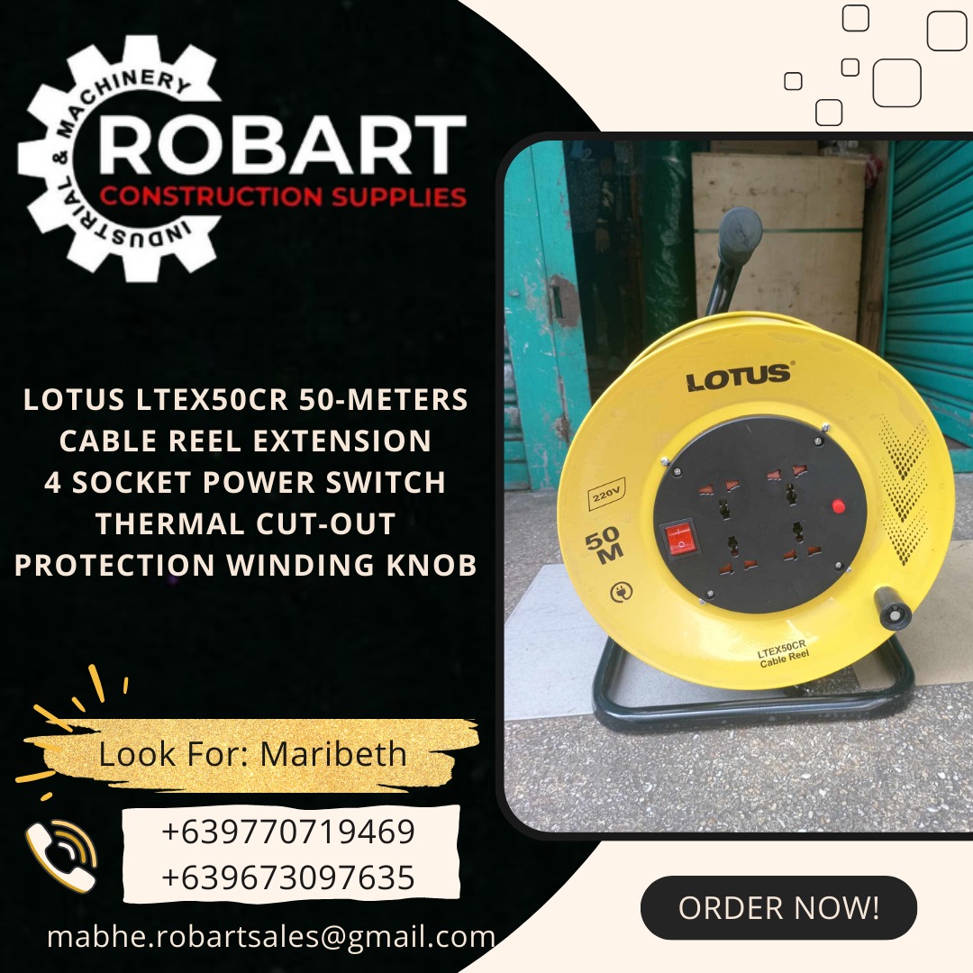 Lotus LTEX50CR 50-Meters Cable Reel Extension, Commercial & Industrial ...