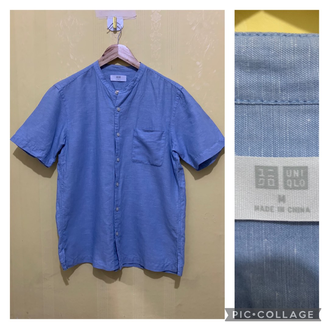 (M) Uniqlo Linen men's polo, Men's Fashion, Tops & Sets, Tshirts & Polo ...