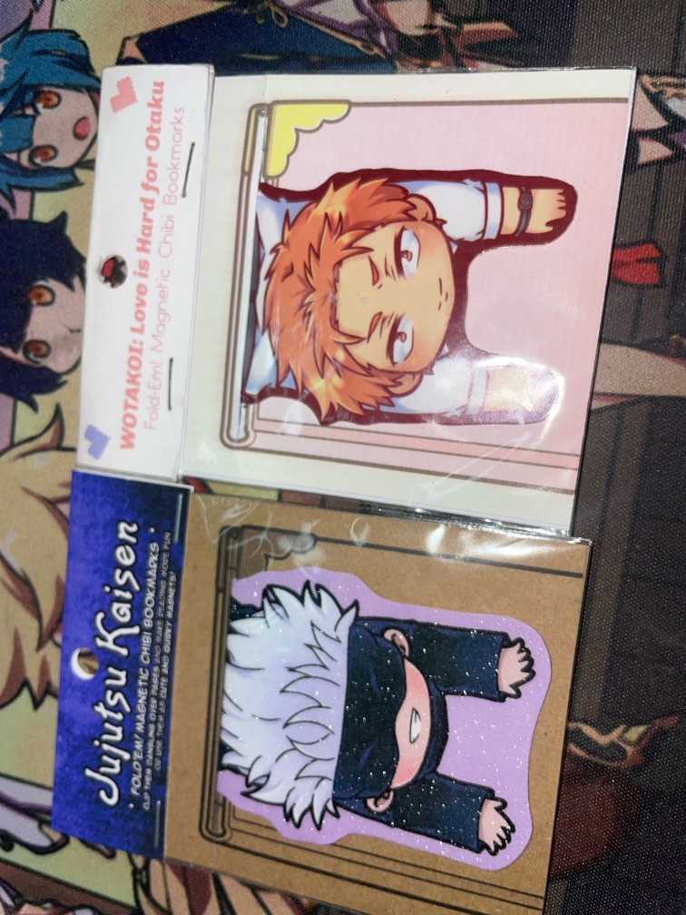 Magnetic bookmarks bundle of 2 Gojo Jujutsu Kaisen and Wotakoi, Hobbies ...
