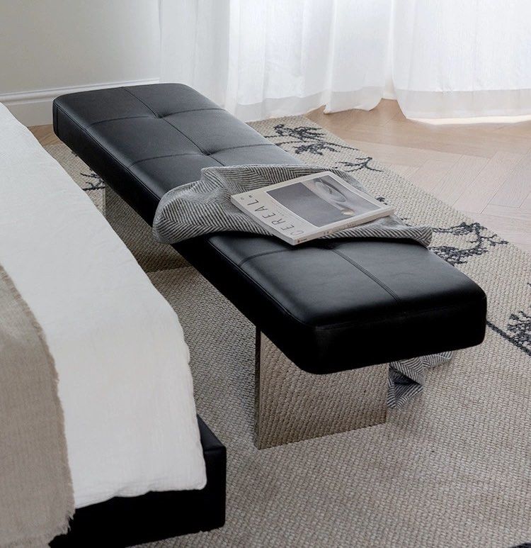 MARINA Modern Leather Bench, Furniture & Home Living, Furniture, Chairs ...