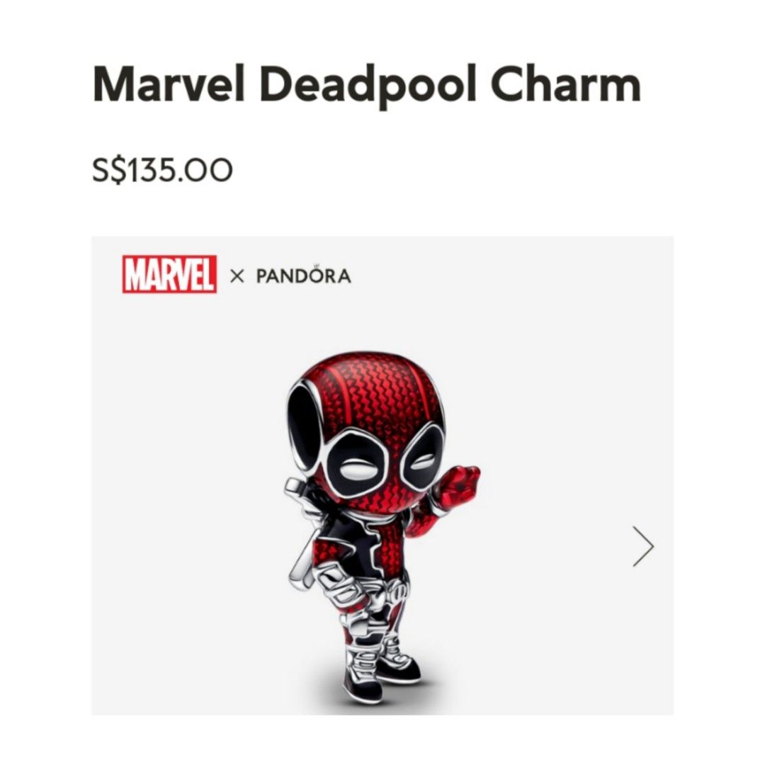 Marvel Deadpool Charm 793360C01, Women's Fashion, Jewelry & Organisers ...