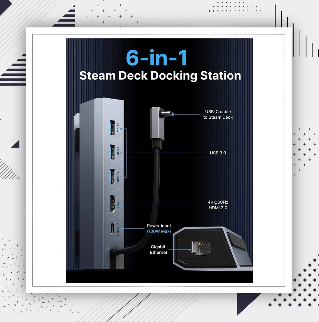 Official JSAUX Docking Station - 5in1 / 6in1 / 7in1 for Valve Steam Deck OLED / ASUS ROG ALLY X ...