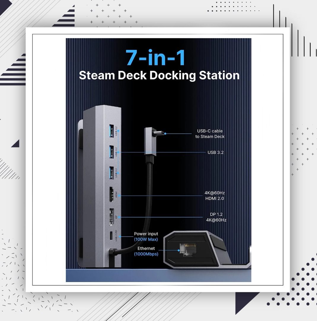 Official JSAUX Docking Station - 5in1 / 6in1 / 7in1 for Valve Steam Deck OLED / ASUS ROG ALLY X ...