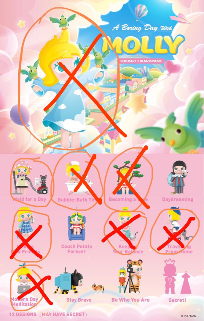 POP MART A Boring Day with Molly Series, Hobbies & Toys, Toys & Games ...