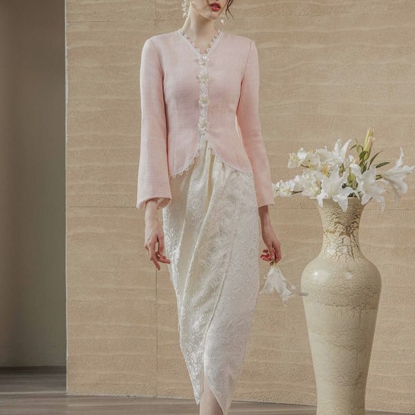 [RENT/ SEWA] Doublewoot Dayana Kebaya Dress Pink For Graduation Tunang ...