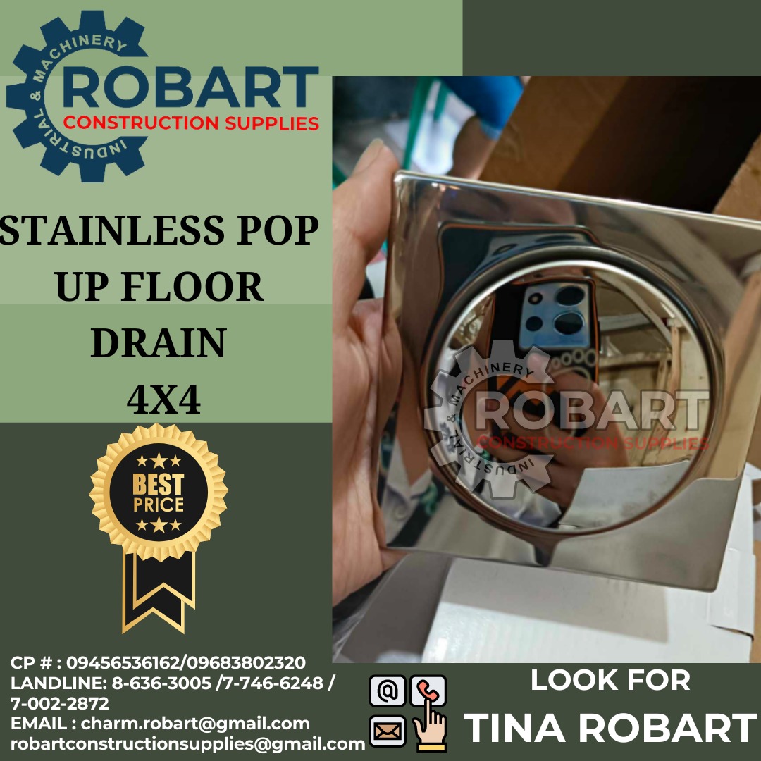 Stainless Pop Up Floor Drain 4 x 4, Commercial & Industrial ...