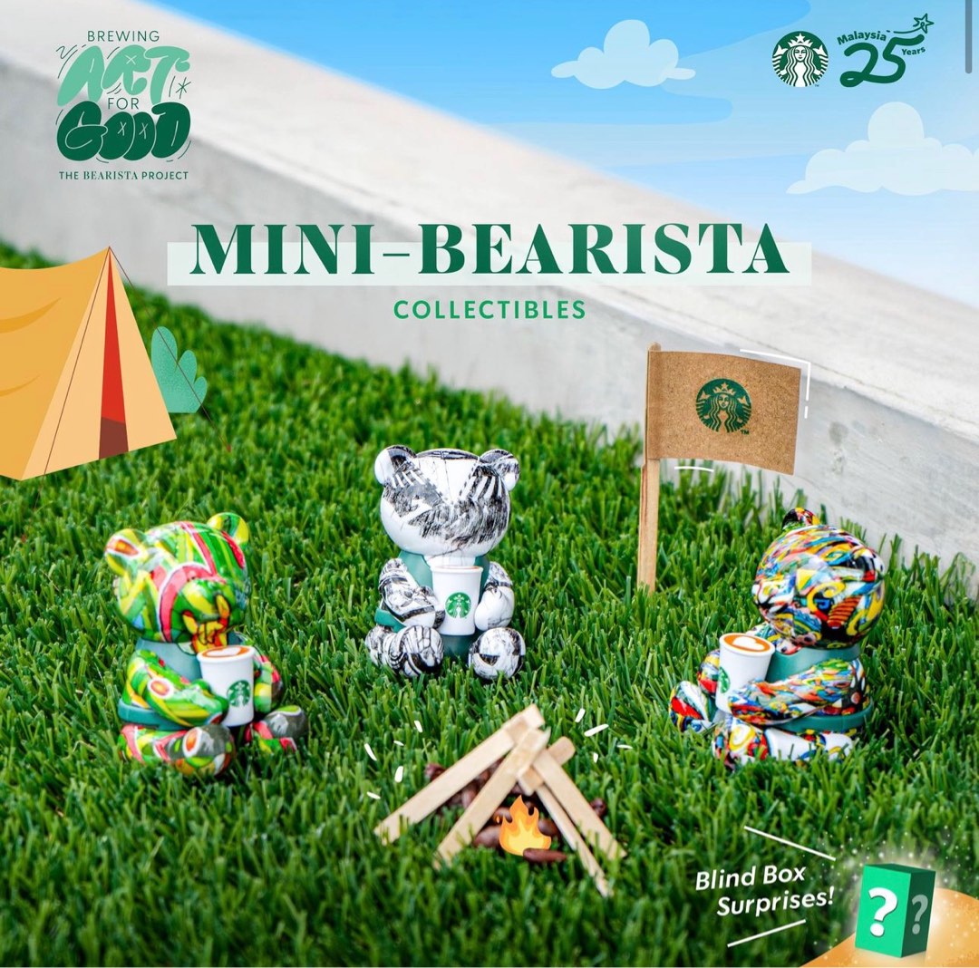 Starbucks Malaysia Mini Bearista Blind Box Figurines (Random Designs ...