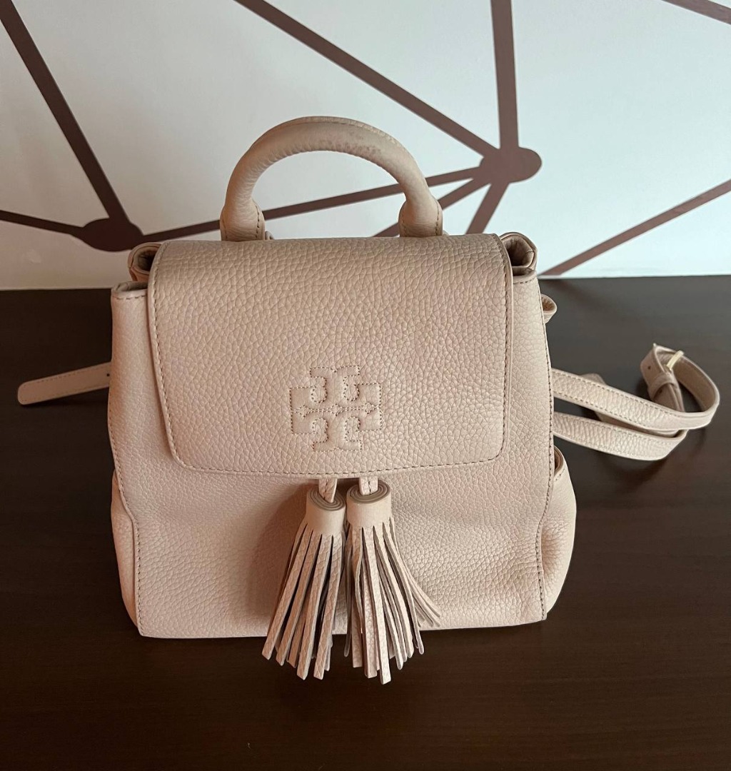 Tory Burch Thea Mini Backpack Pink Leather Backpack - 100% authentic ...