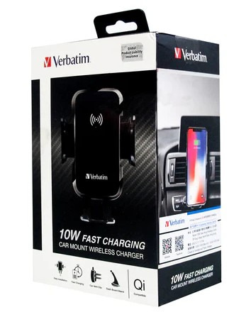 Verbatim 10W Fast Charging Car Mount Wireless Charger (快速車用無線充電器), 汽車配件 ...