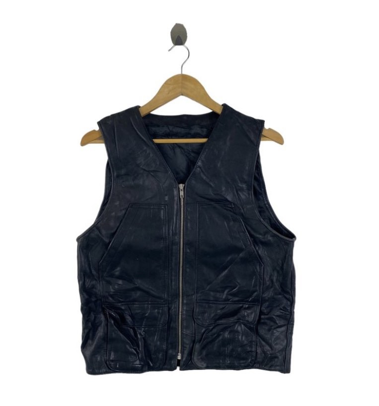 Vintage UNBRAND Leather Motorcycle Bike Vest Jacket, Men's Fashion ...