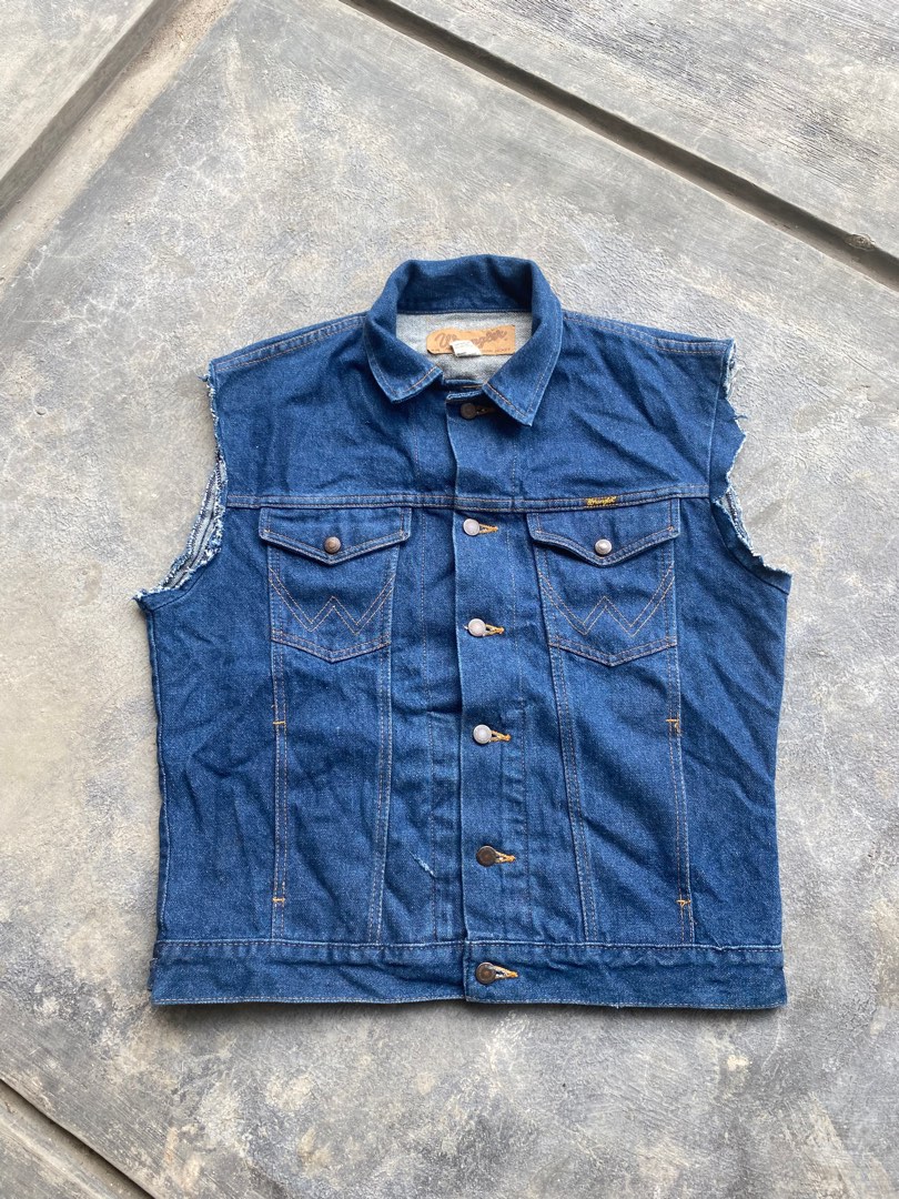 Vintage wrangler vest cut off jacket, Fesyen Pria, Pakaian , Baju ...