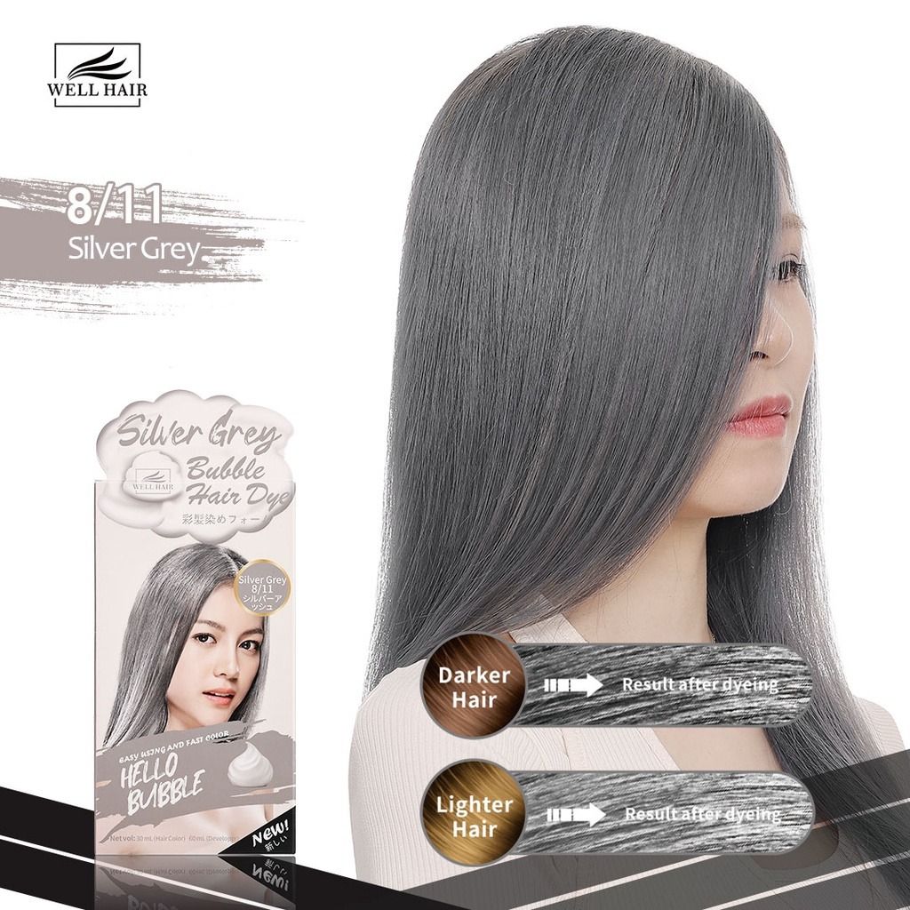 Well Hair 2in1 Coloring and Protection Bubble Hair Dye Uniform Coloring ...