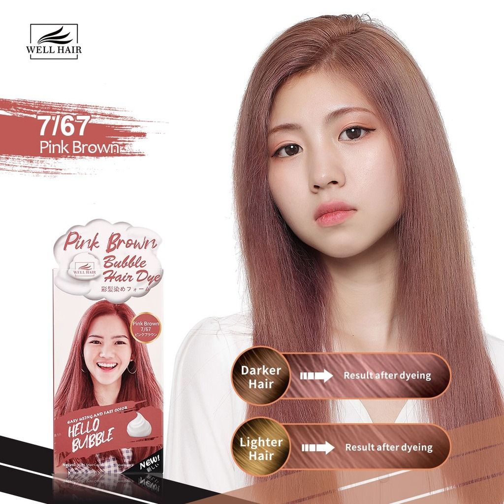 Well Hair 2in1 Coloring and Protection Bubble Hair Dye Uniform Coloring ...