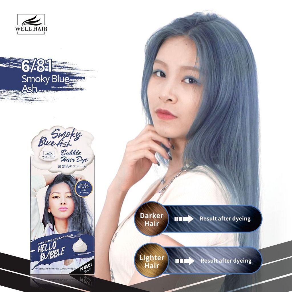 Well Hair 2in1 Coloring and Protection Bubble Hair Dye Uniform Coloring ...