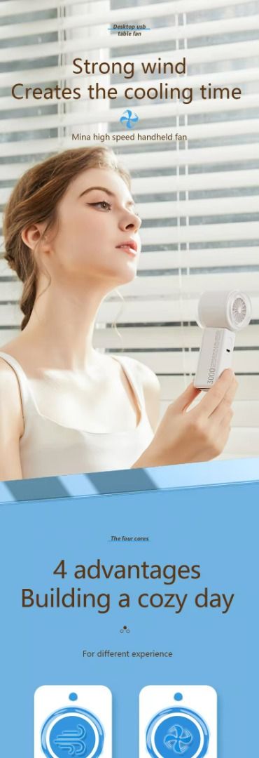 YL32 Turbo Strong Wind Handheld Fan Led Digital Display Rechargeable ...