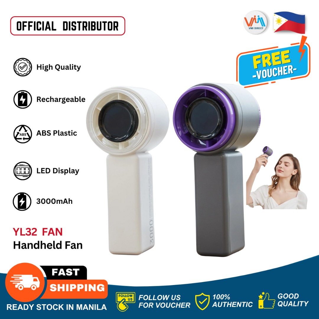 YL32 Turbo Strong Wind Handheld Fan Led Digital Display Rechargeable ...