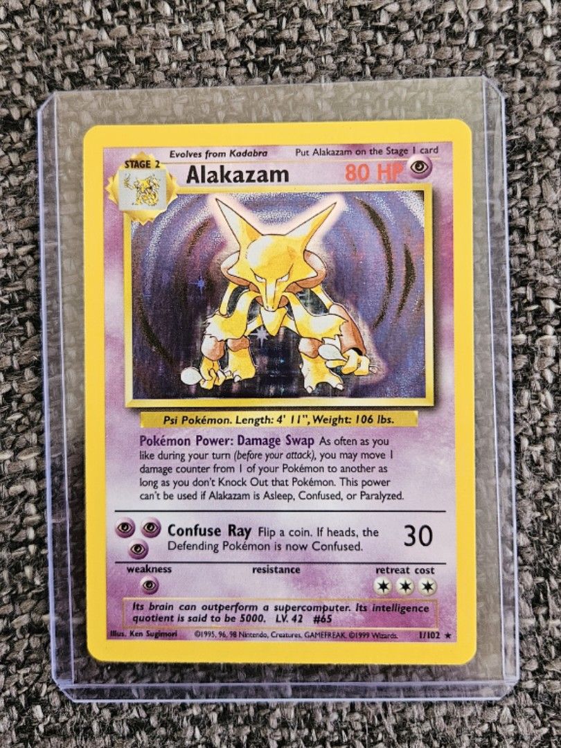 Alakazam 1/102 Base Set Holo Unlimited English, Hobbies & Toys, Toys ...