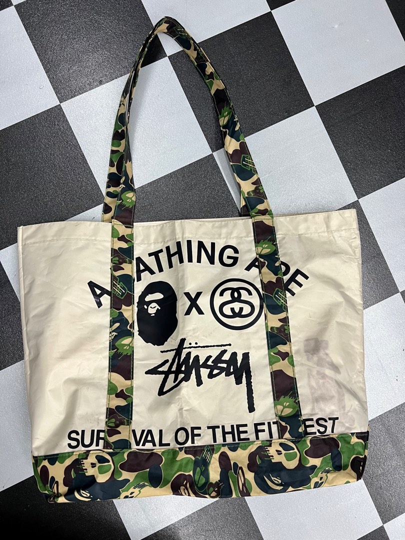 BAPE x STUSSY Magazine Bag, Women's Fashion, Bags & Wallets, Tote Bags ...