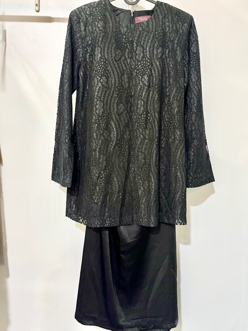 BUTIK SIREH PINANG Modern Kurung in Black, Women's Fashion, Muslimah ...