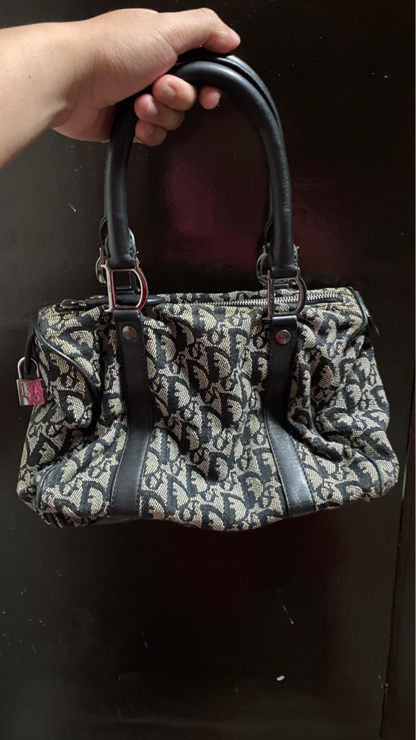 Christian Dior Mini Boston Bag Trotter Pattern Bracket, Luxury, Bags ...