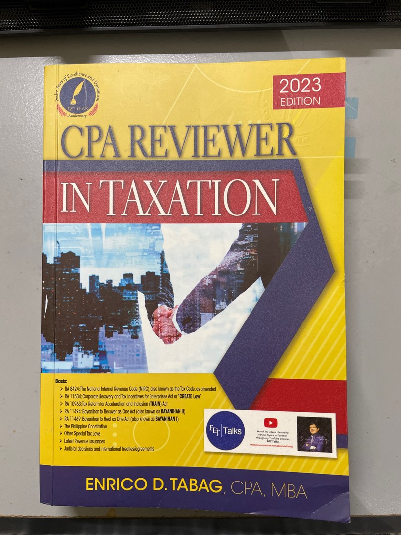 CPA Reviewer in Taxation - Tabag (2023 ed), Hobbies & Toys, Books & Magazines, Textbooks on ...