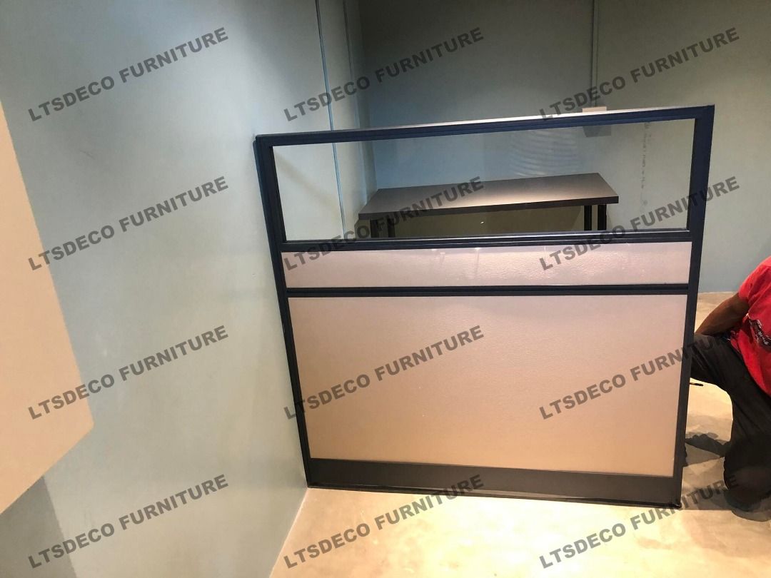 FULL LAMINATED WORKSTATION HIGH PANEL WITH GLASS | OFFICE PARTITION ...