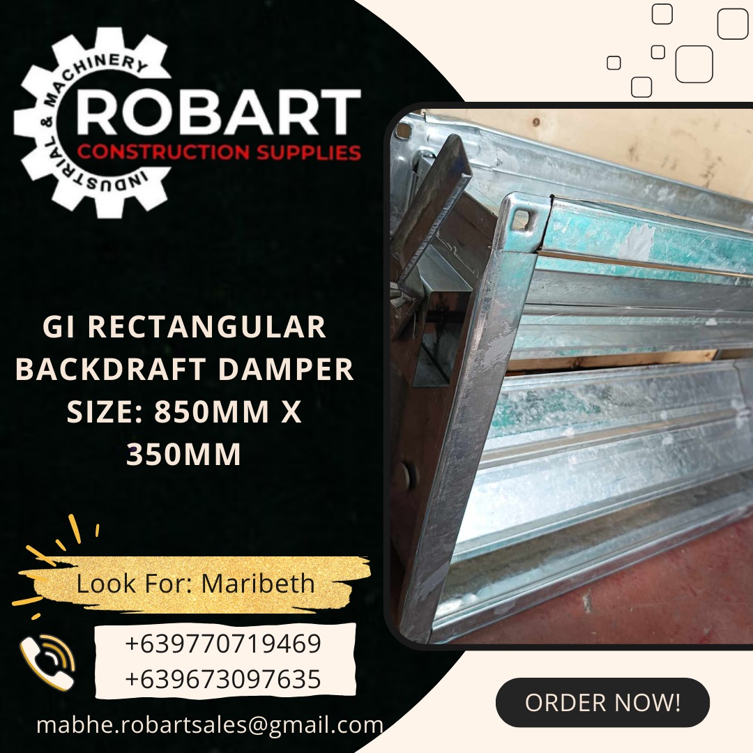 GI Rectangular Backdraft Damper Size: 850mm x 350mm, Commercial ...