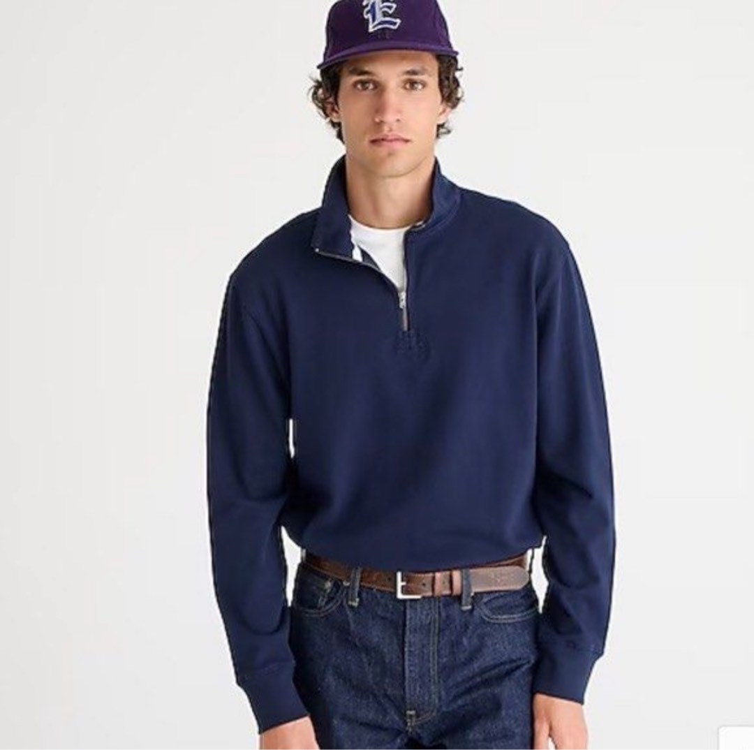 J Crew Half Zip Rugby Shirt, Men's Fashion, Tops & Sets, Tshirts & Polo ...