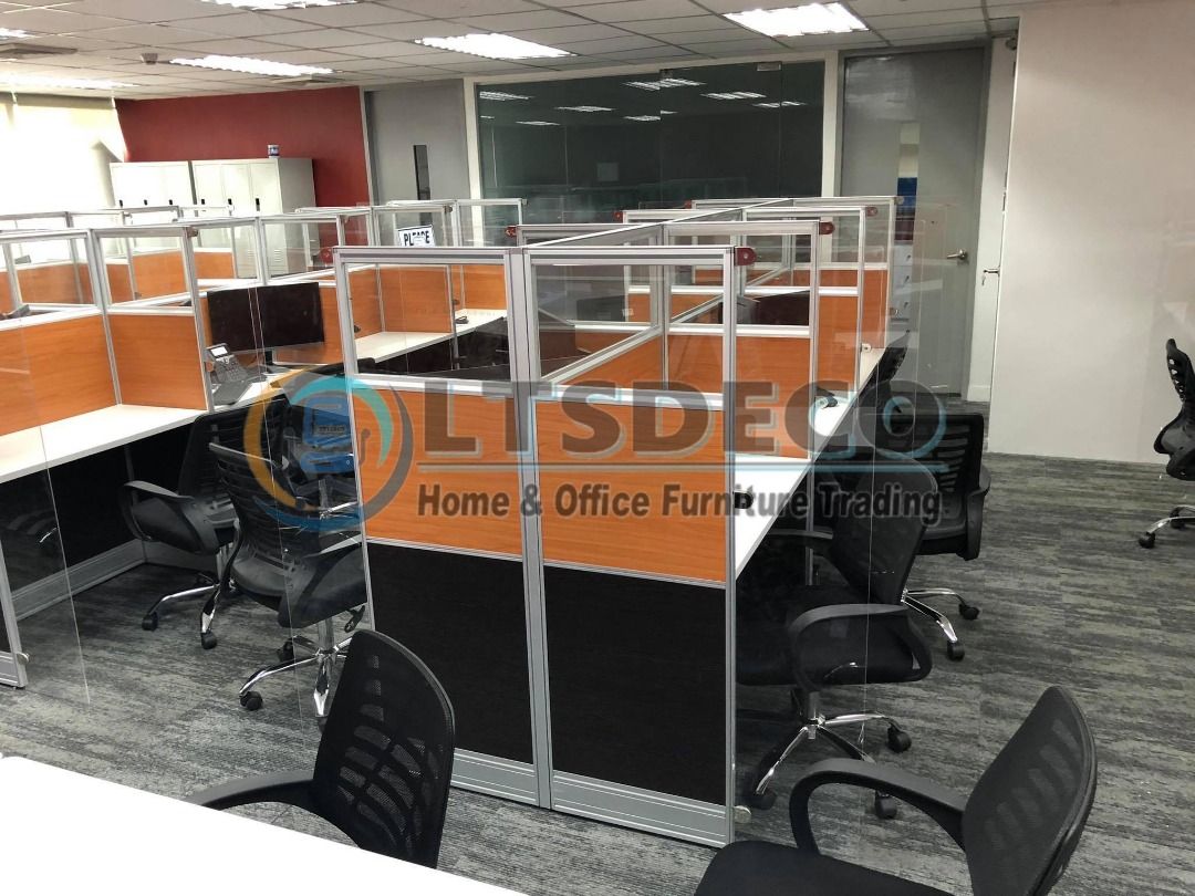 LAMINATED WORKSTATION W/ GLASS PANEL | OFFICE PARTITION | OFFICE ...