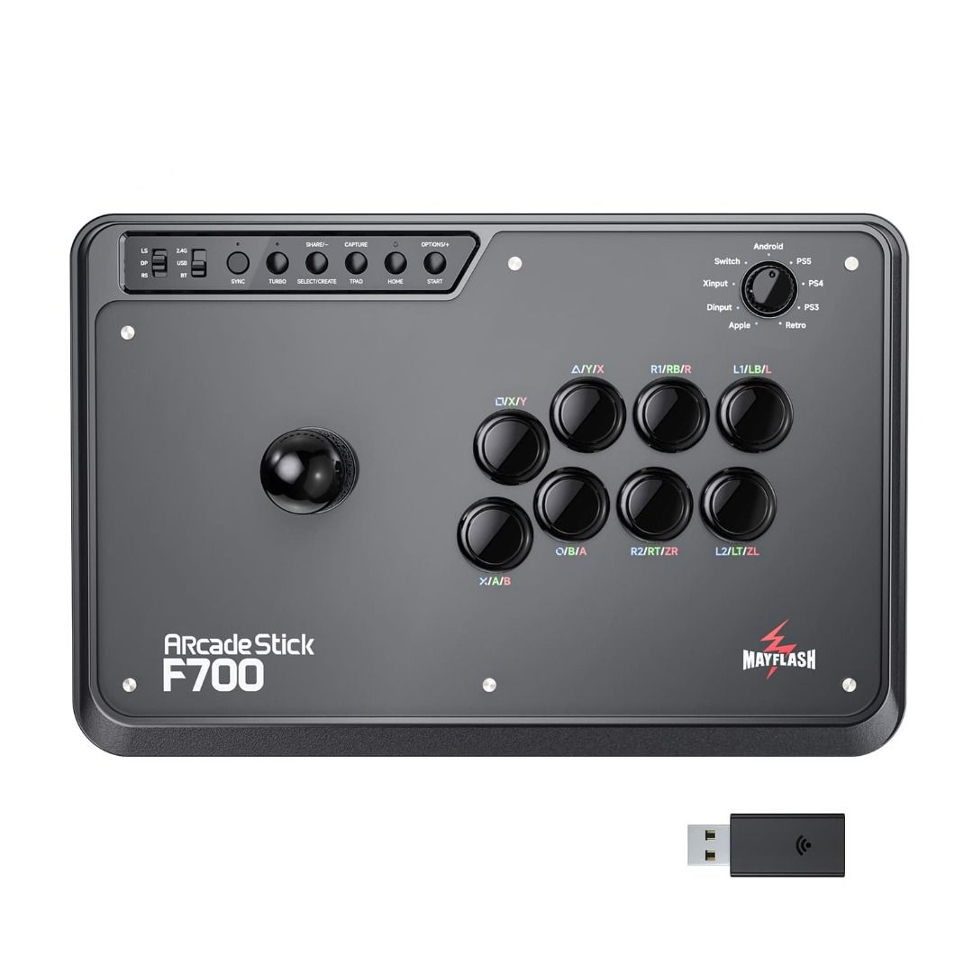 MayFlash F700無線/2.4G/有線街機格鬥操縱桿大手制控制器 PS5格鬥遊戲/PS4/PS3/Switch/NS2/Windows ...
