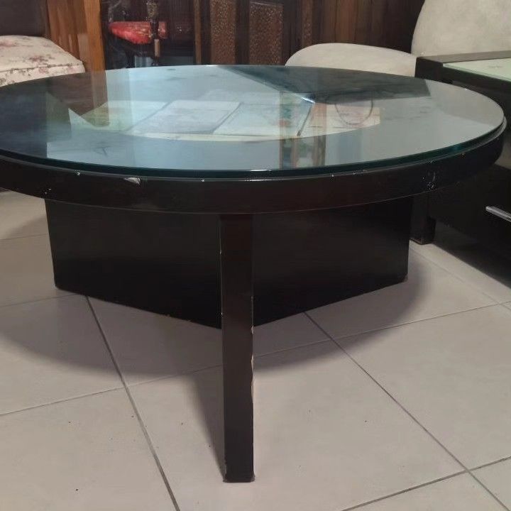 Meja kaca bulat (besar), Furniture & Home Living, Furniture, Tables ...