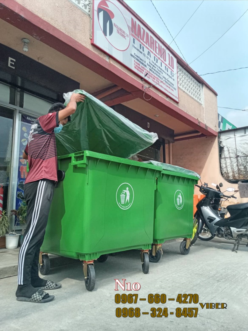 mobile trash bin 1100 liters, Furniture & Home Living, Cleaning ...