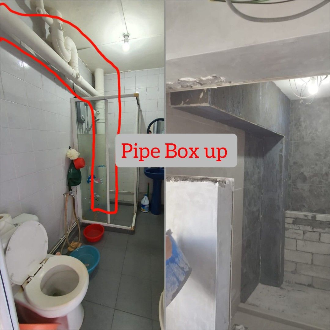 Partition wall, Pipe box up, False ceiling, L box install, Aircon ...