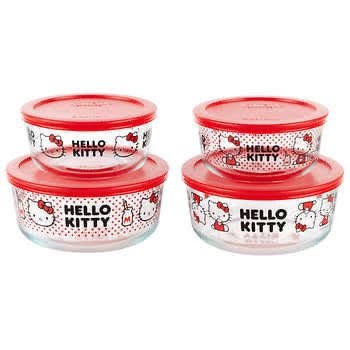 Pyrex Glass 8-piece Hello Kitty Decorated Food Storage Set, Furniture ...