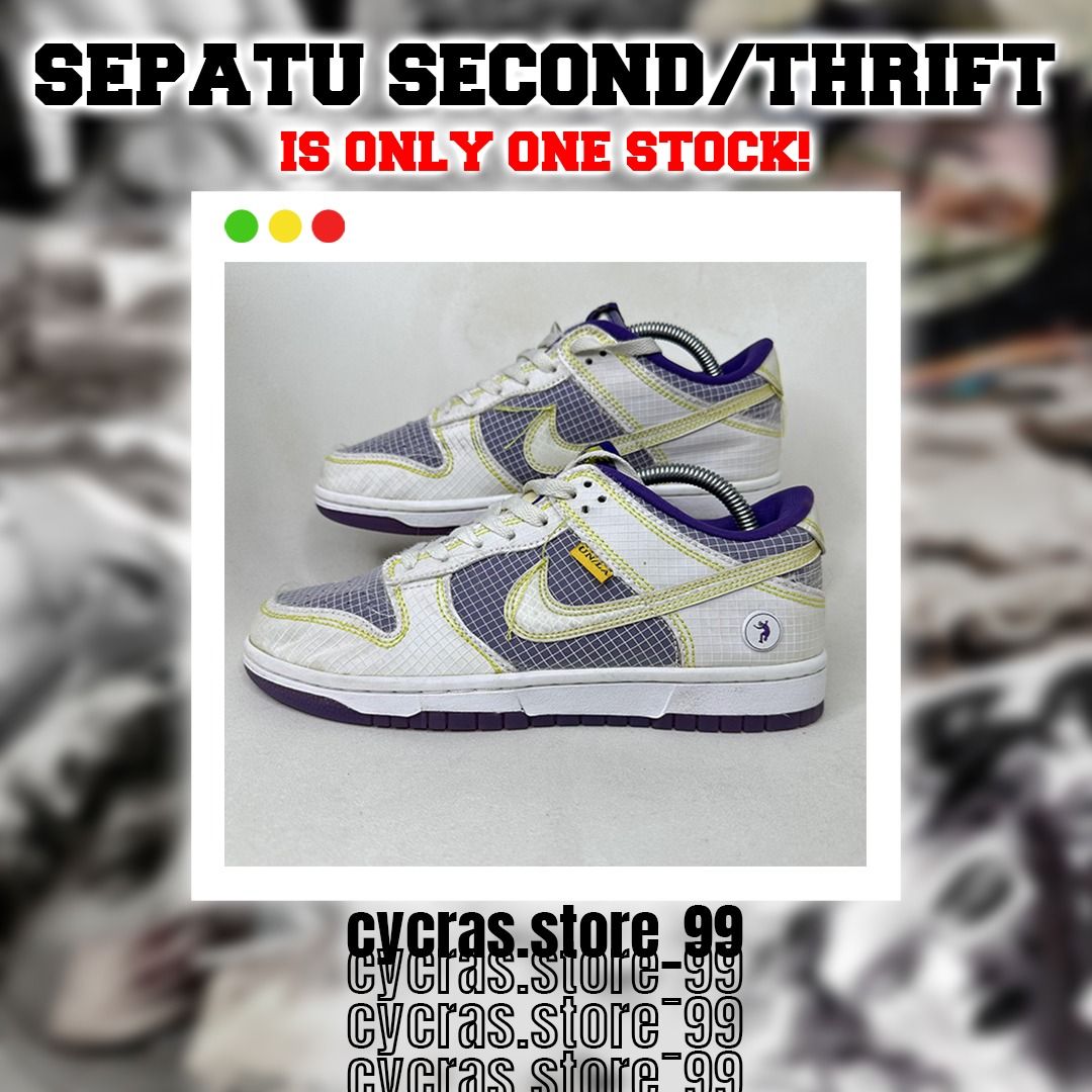 (Sepatu Second) Nike Dunk Low Union Passport Pack Court Purple (UNLA ...